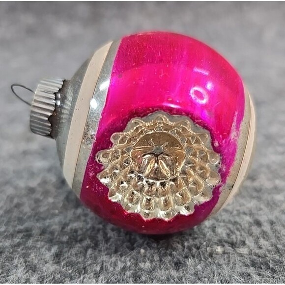 Holiday | Vintage Shiny Brite Mercury Glass Double Indent Christmas ...